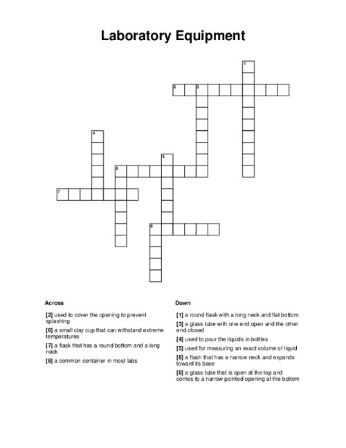 Laboratory Equipment Crossword Puzzle Laboratory Equipment Crossword Puzzle