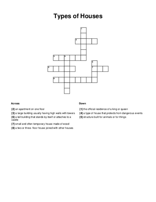 Types Of Houses Crossword