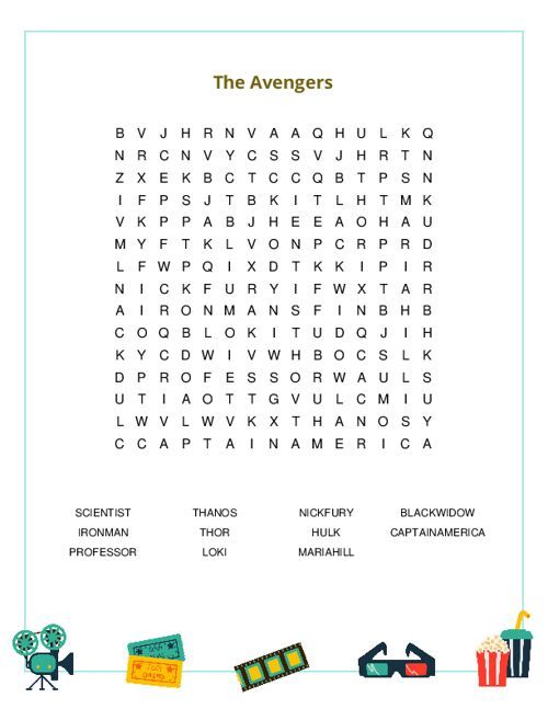 The Avengers Word Search