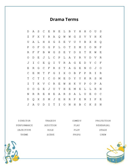 Drama Terms Word Search