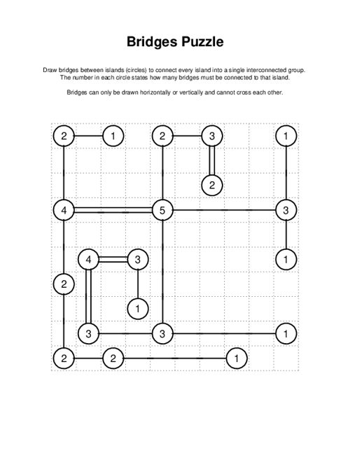 Bridges (Hashi) Logic Puzzle Generator – Build the Islands