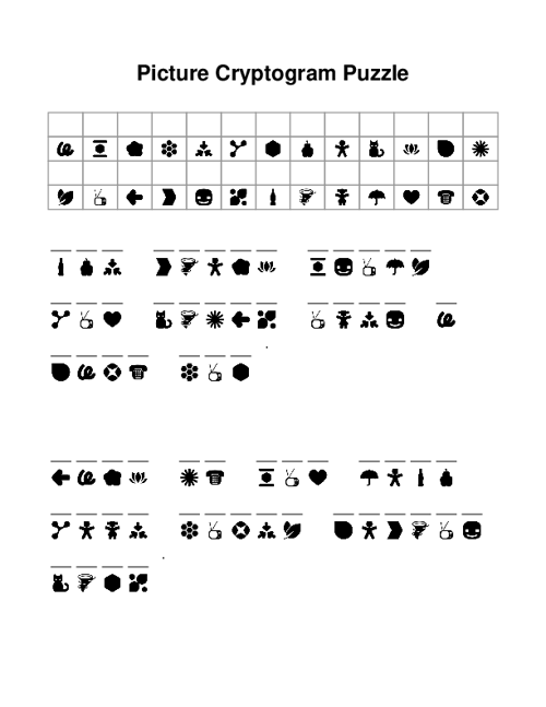 Picture Cryptogram Puzzle Maker | Printable Image Cryptograms